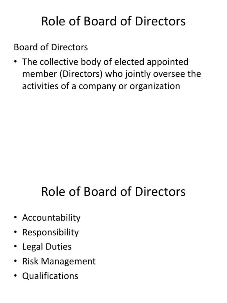 Board of Directors (Black Board) | PDF