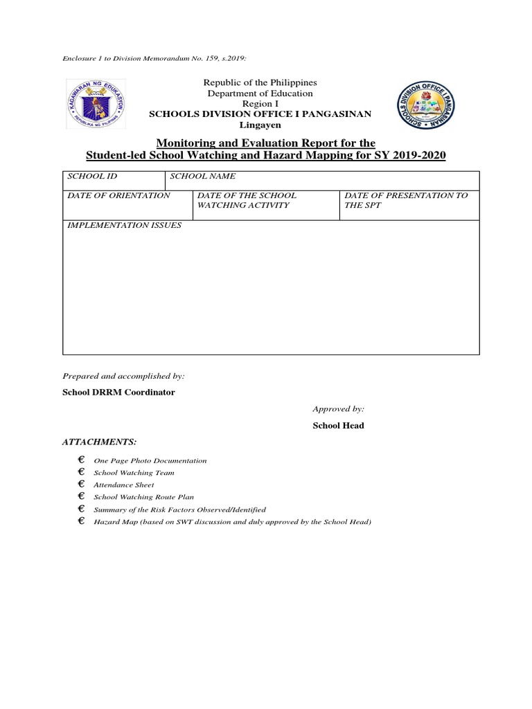 Monitoring and Evaluation Report For Student-Led School Watching and ...