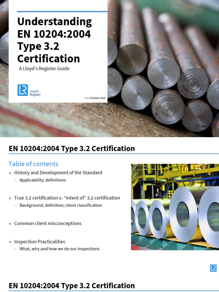 LR EN10204 Type 3.2 Guide | Specification (Technical Standard) | Business | Free 30-day Trial ...