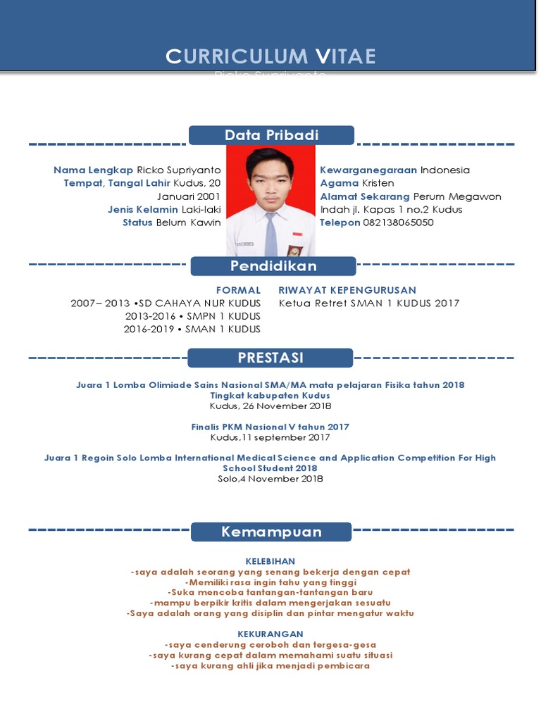Contoh CV Ricko Supriyanto | PDF