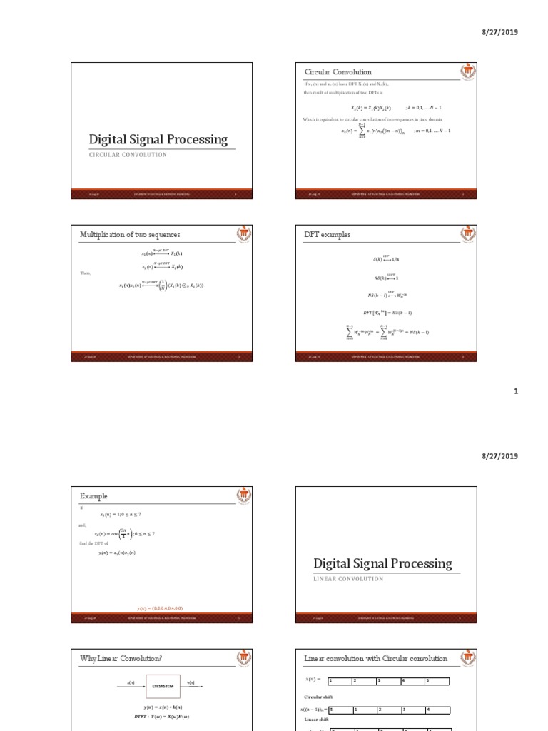 DSP Circular Convolution | PDF | Discrete Fourier Transform | Convolution