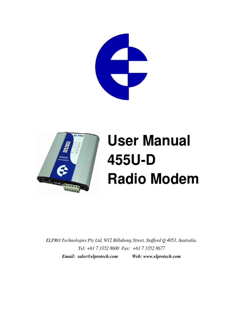 User Manual 455U-D Radio Modem | PDF | Duplex (Telecommunications) | Radio