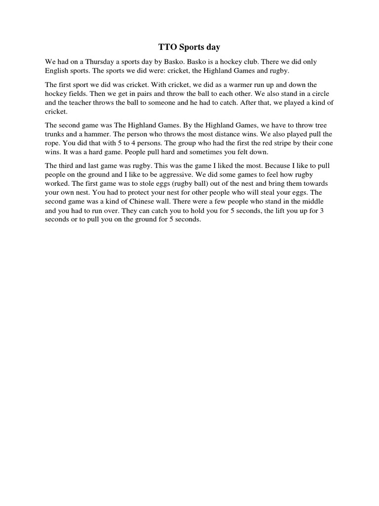 Primary School Sports Day Activities | PDF