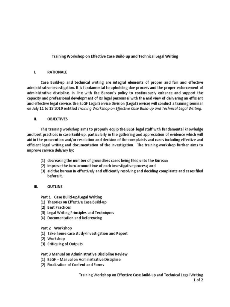 Effective Case Build-up Workshop | PDF | Government | Business