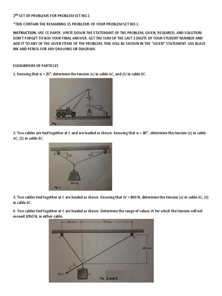 Static of Rigid Bodies Sample Problems | PDF | Tension (Physics) | Force