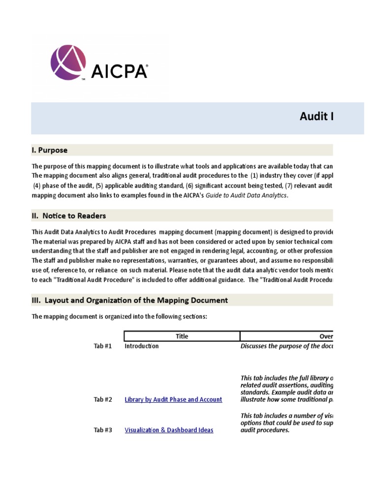 Audit Data Analytics To Audit Procedures: I. Purpose | PDF | Debits And ...