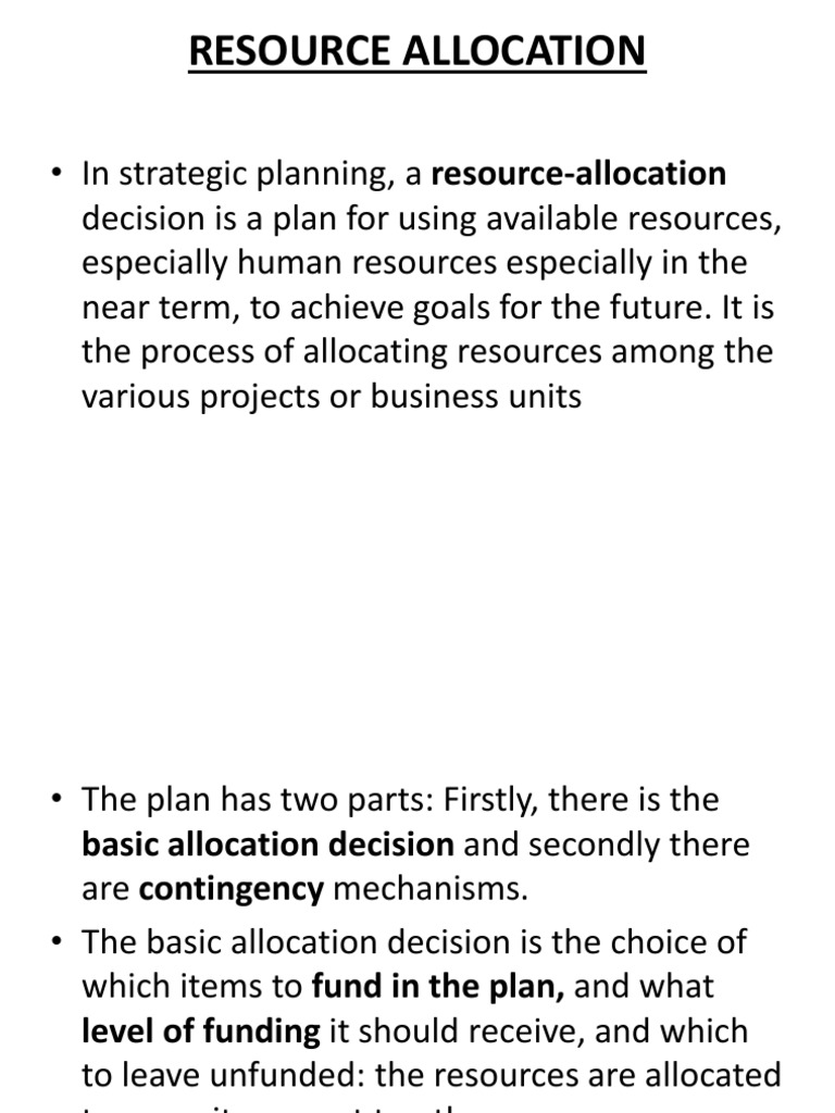 Resource Allocation & Control | PDF | Strategic Management ...