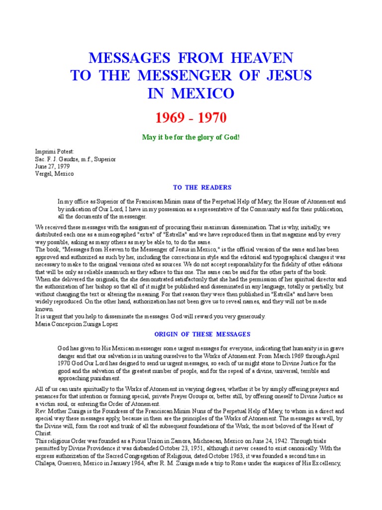 Messages From Heaven To The Messenger of Jesus 1969-1970 by Maria ...