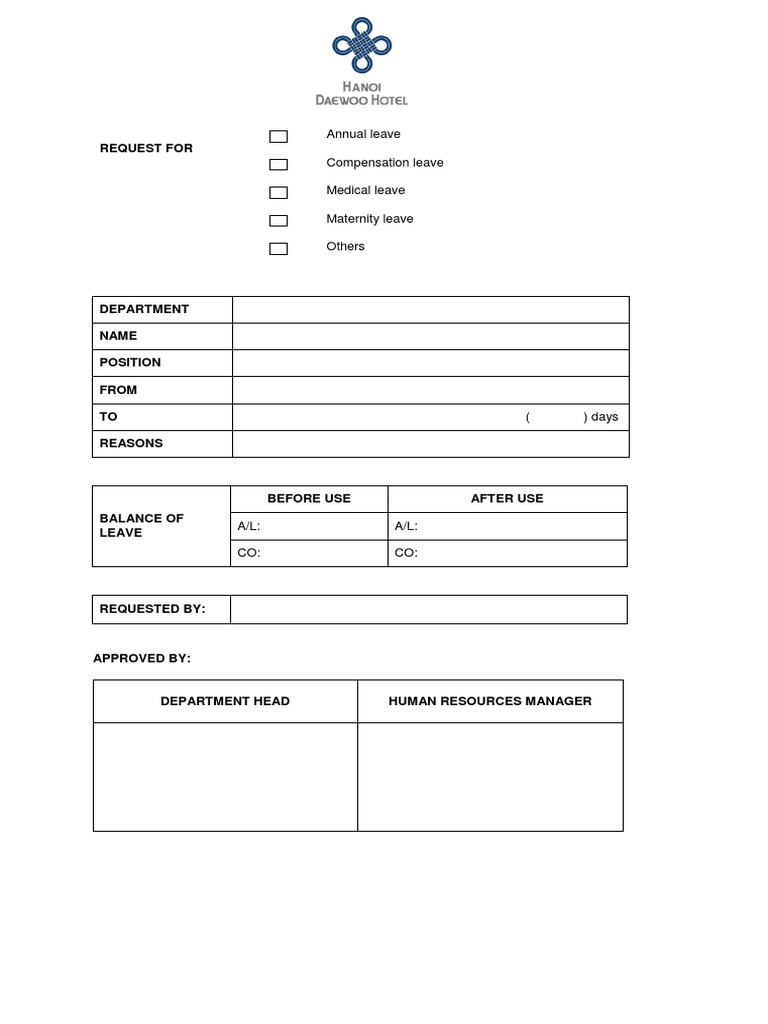 Annual Staff Leave Template | PDF