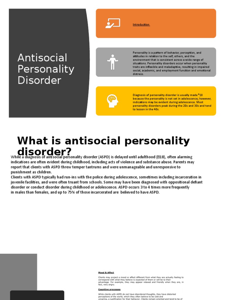 ASPD | PDF | Antisocial Personality Disorder | Personality Disorder