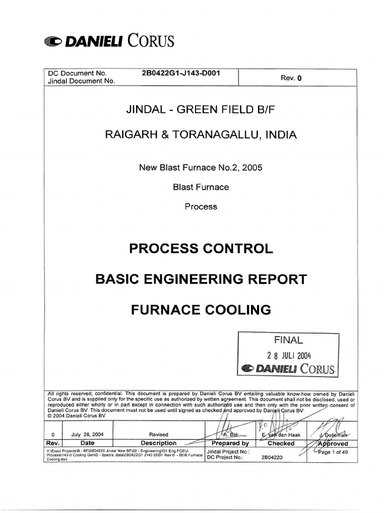 2B0422G1-J143-D001 Rev 0 Process Control Basic Engineering R | PDF
