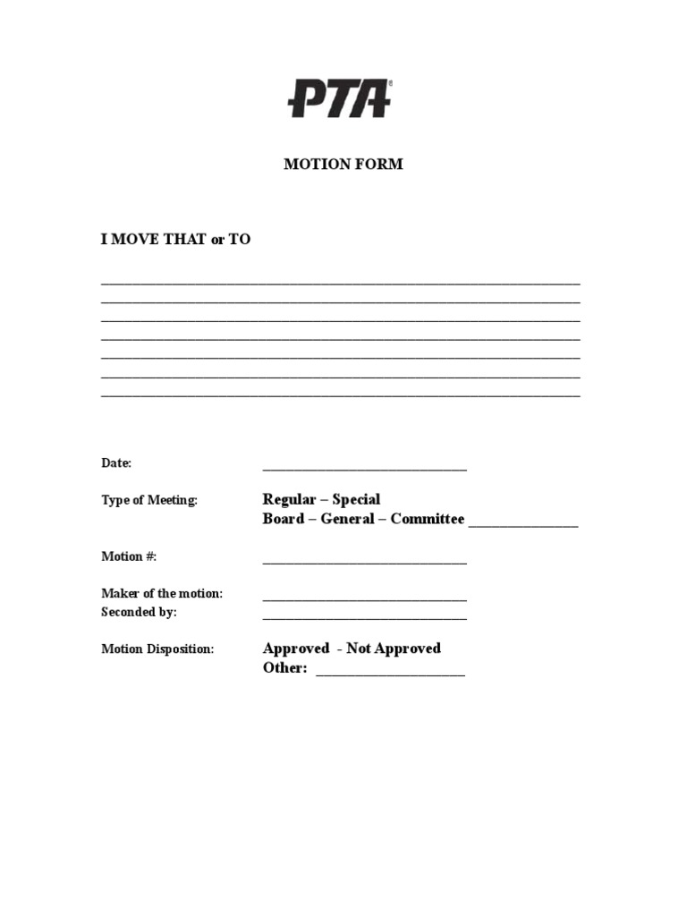 Motion Form Pta | PDF