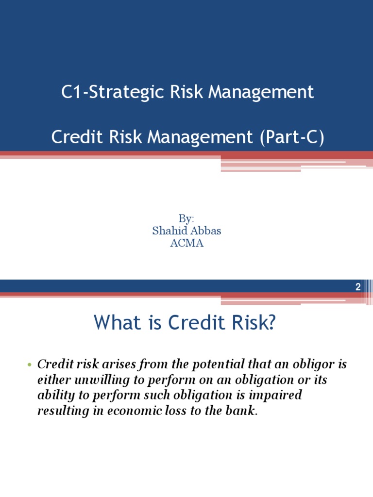 Part C-Credit Risk Management | PDF | Financial Risk | Risk Management