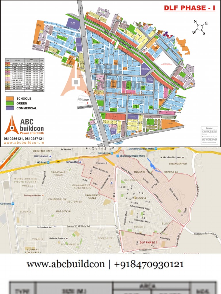 Map DLF Phase 1 Gurgaon PDF | PDF