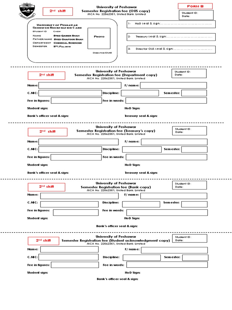 Registeration Form Corrected Evening UBL | PDF | Government And Personhood