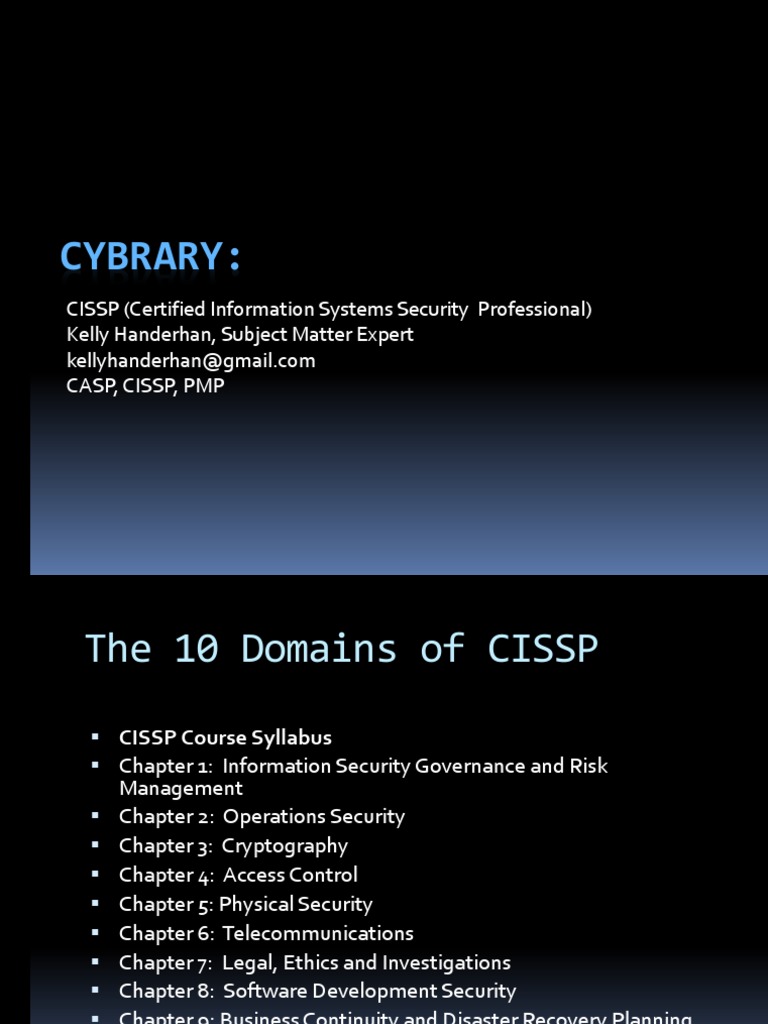 CISSP Security and Risk Management Overview | PDF | Information ...
