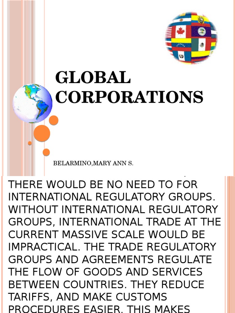 The Role and Impact of Global Corporations in International Trade and Globalization | PDF ...