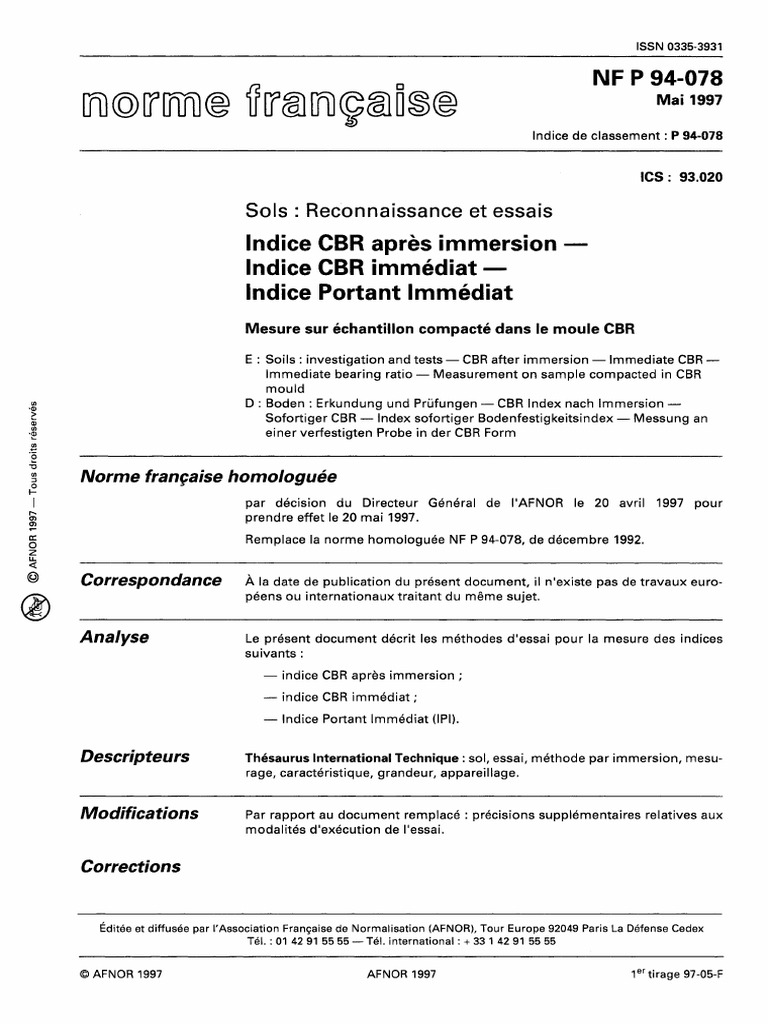 NF P94-078 PDF | PDF