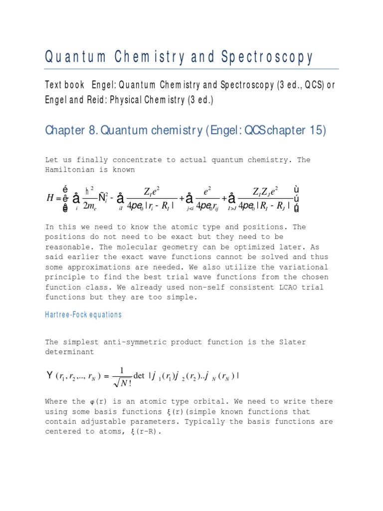 Quantum Chapter 8 2016 | PDF | Density Functional Theory | Perturbation Theory (Quantum Mechanics)