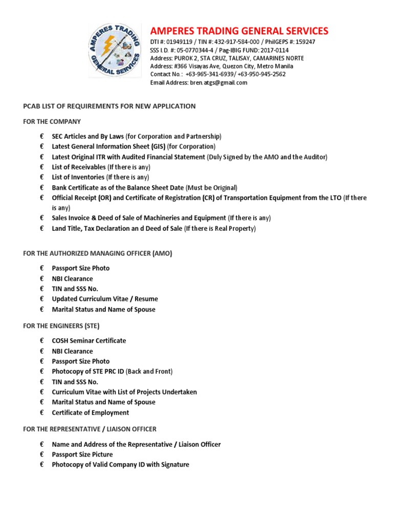 Requirements for PCAB Registration: A Checklist for Amperes Trading ...