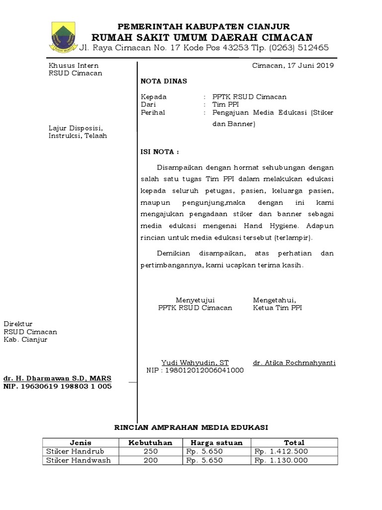 Format Nota Dinas Baru | PDF
