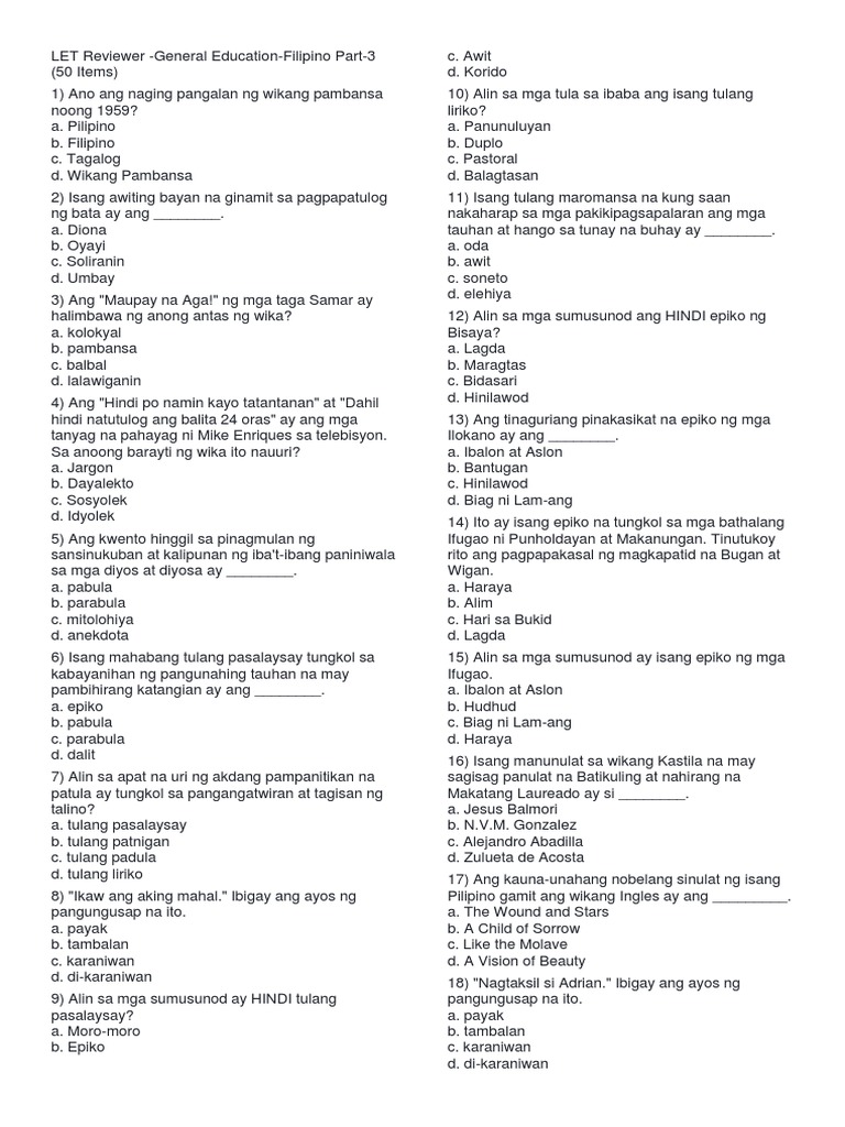 LET Reviewer | PDF