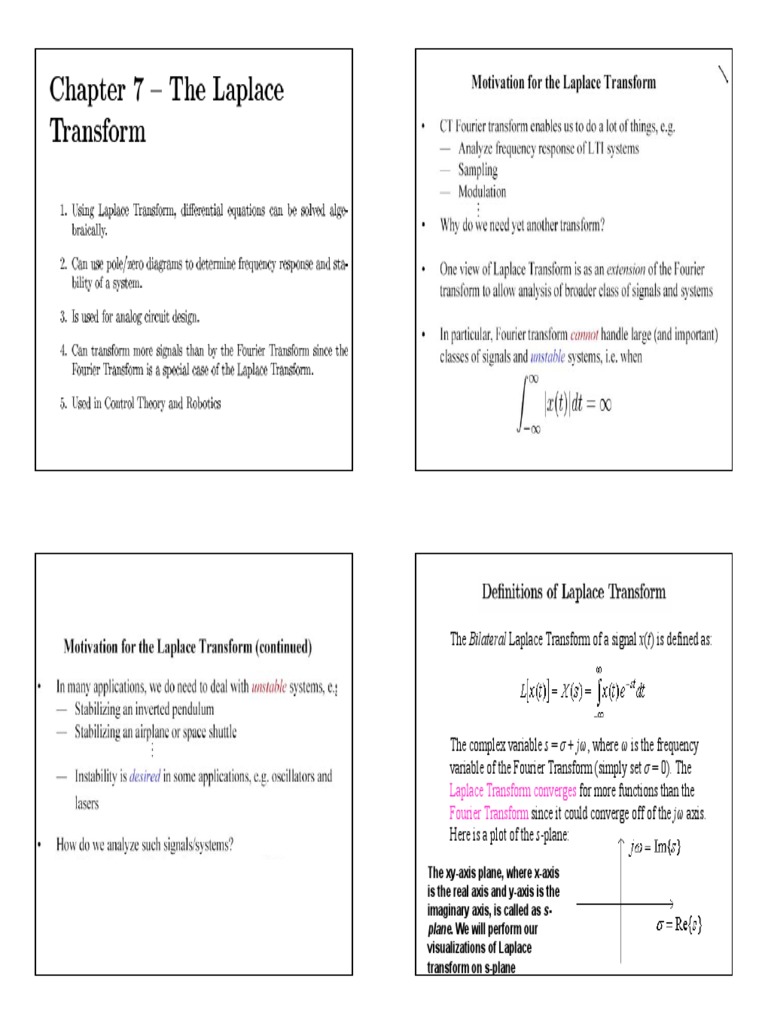Laplace Transform Converges Fourier Transform | PDF | Laplace Transform ...
