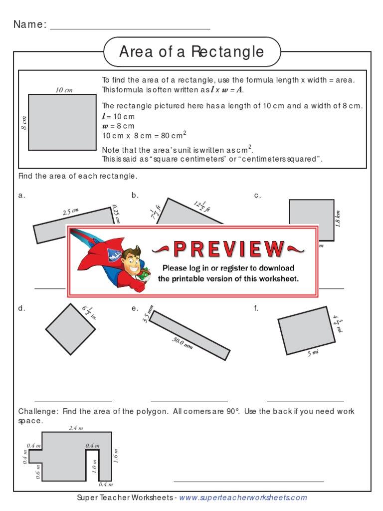 Area Rectangle 3 | PDF | Area | Number Theory