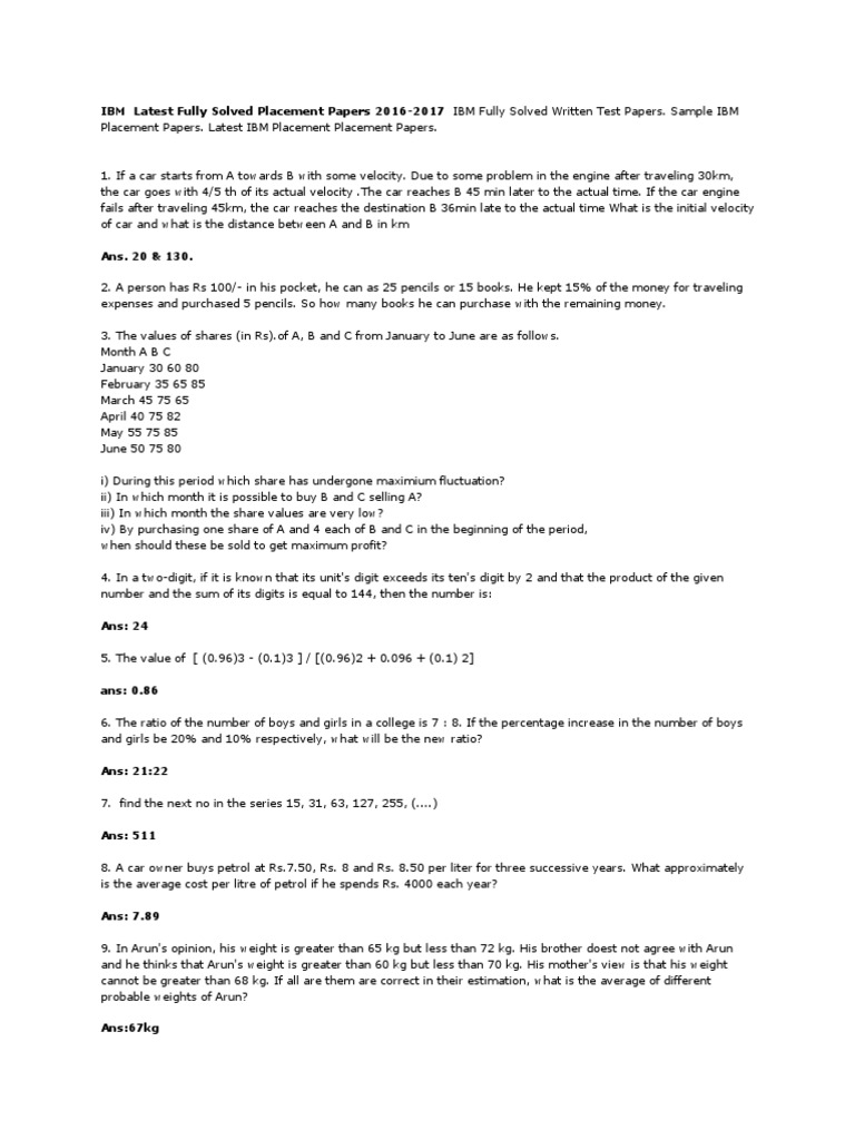 IBM Placement Prep Guide | PDF | Software | Areas Of Computer Science