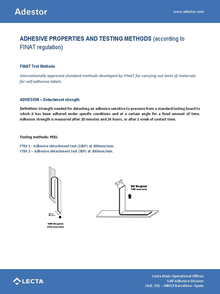 Adhesive Properties Test | PDF | Adhesion | Adhesive