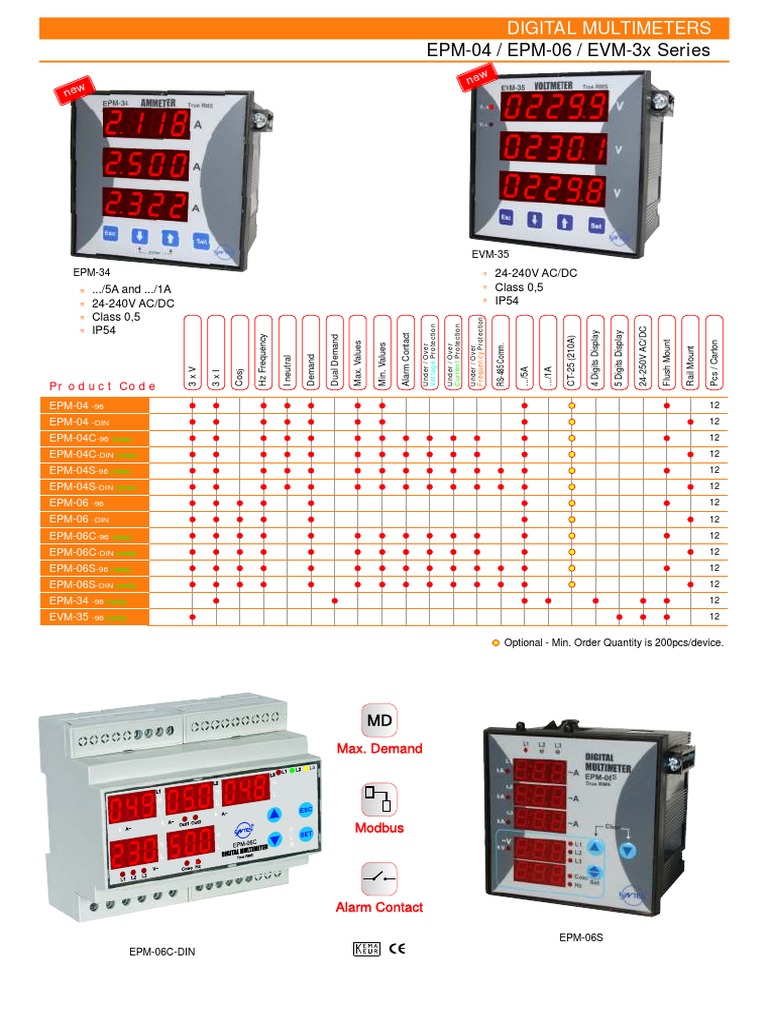 EPM-04 / EVM-3x Series EPM-06 /: Digital Multimeters | PDF ...