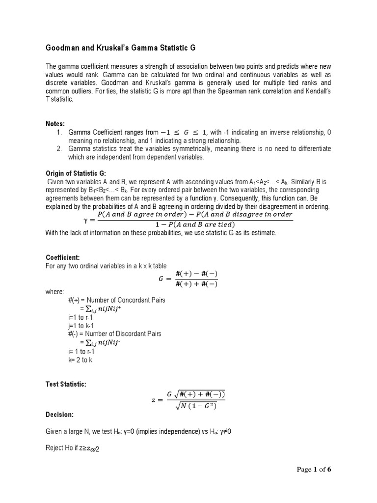 Measuring Association Between Ordinal Variables Using Goodman and ...