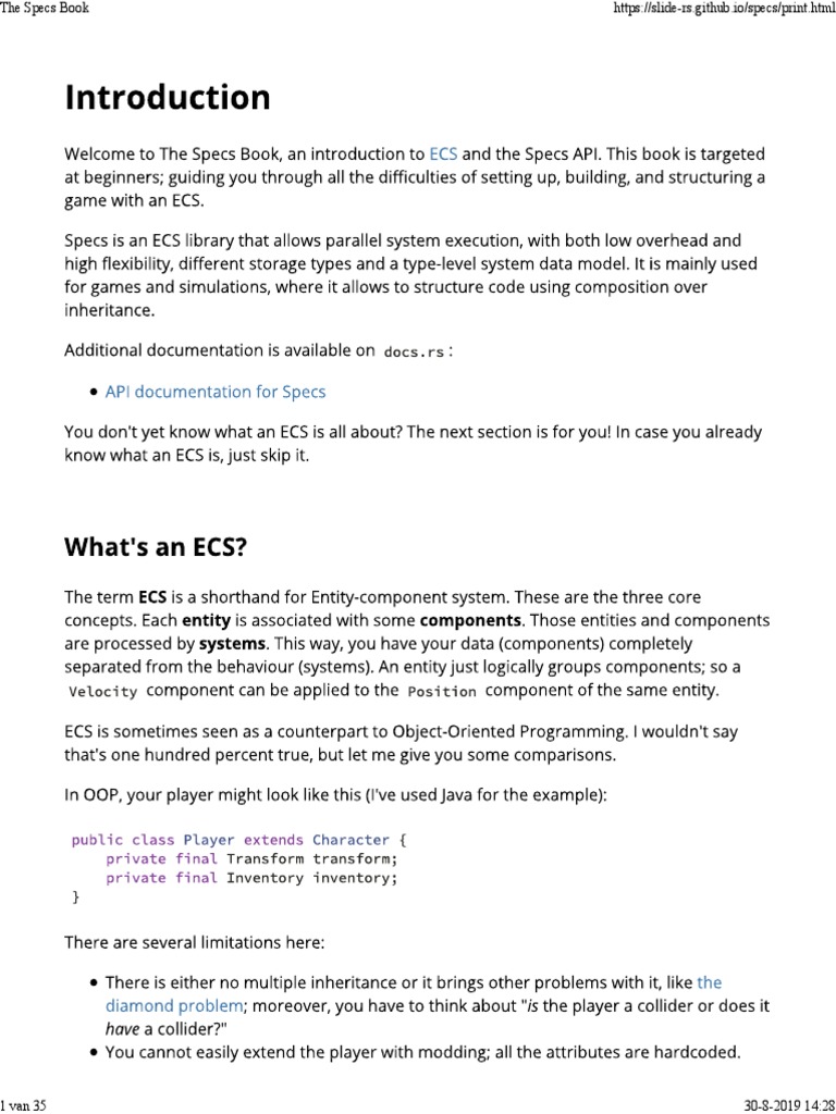 Rust Specs Book | PDF | Physics | Mechanics