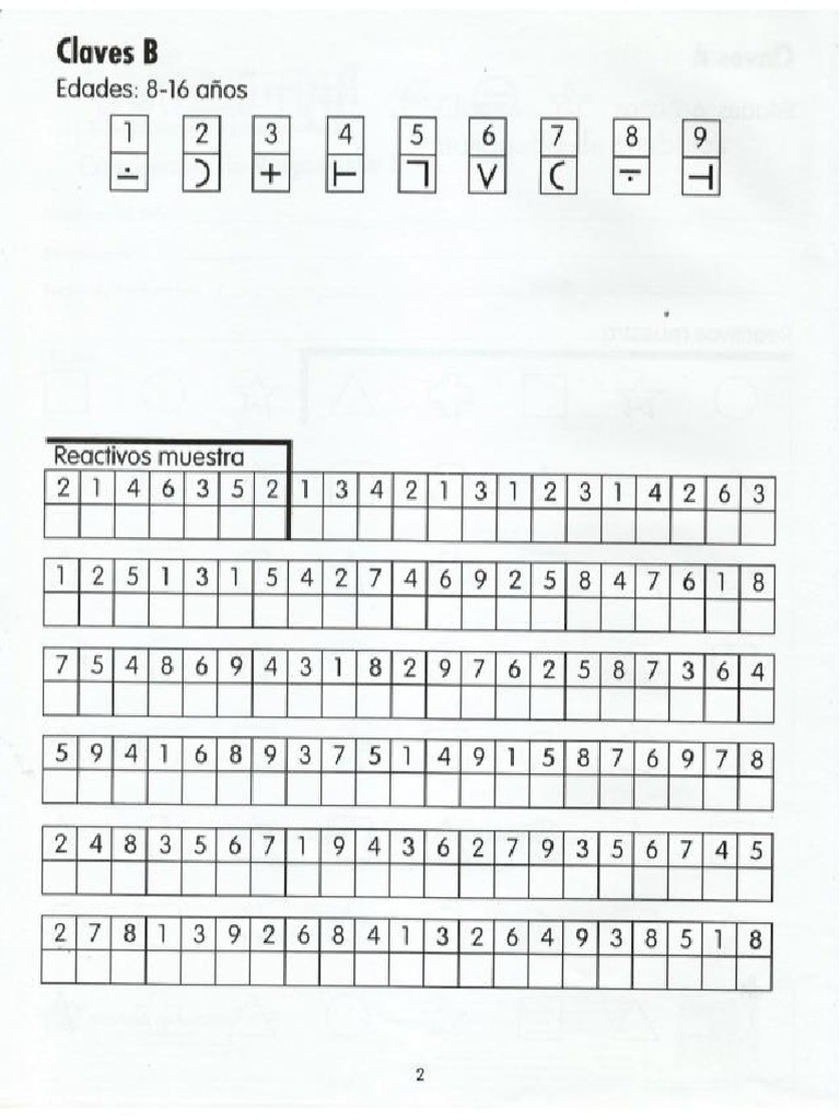 Claves WISC Busqueda de Simbolos