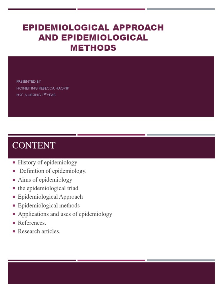 Epidemiological Methods and Approaches | PDF | Cohort Study | Epidemiology