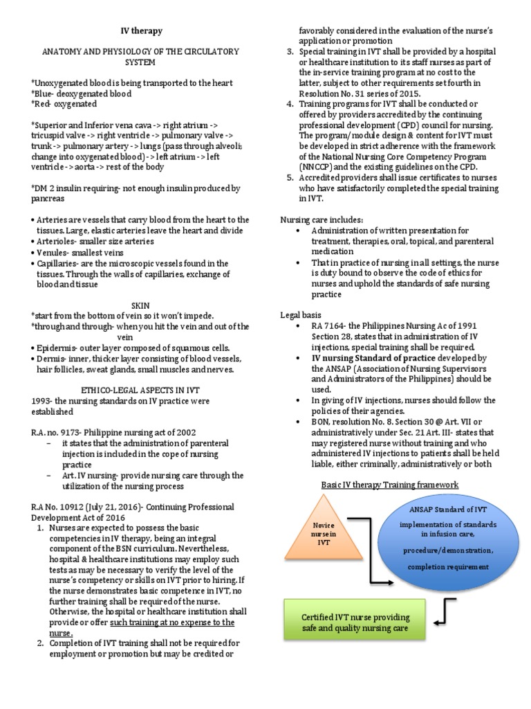 IV Therapy | PDF | Intravenous Therapy | Artery