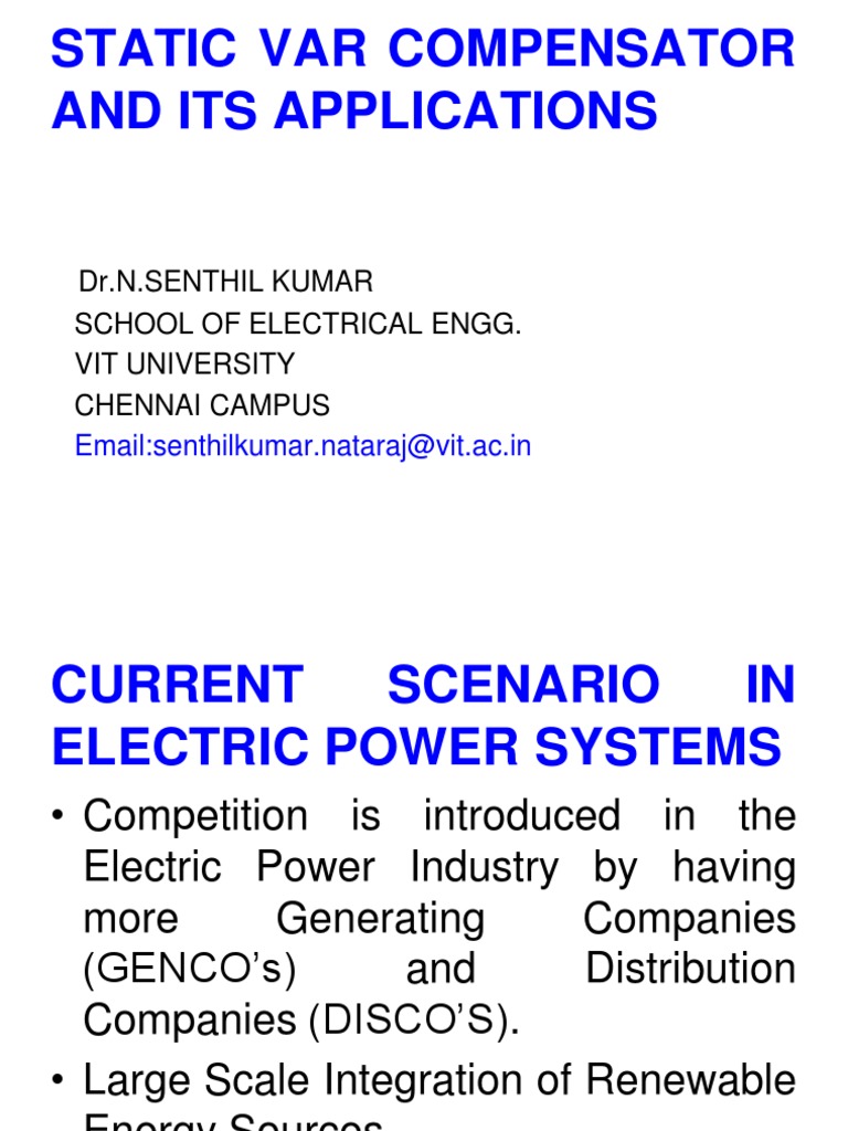 Static Var Compensator Guide | PDF | Electric Power Transmission | Ac Power