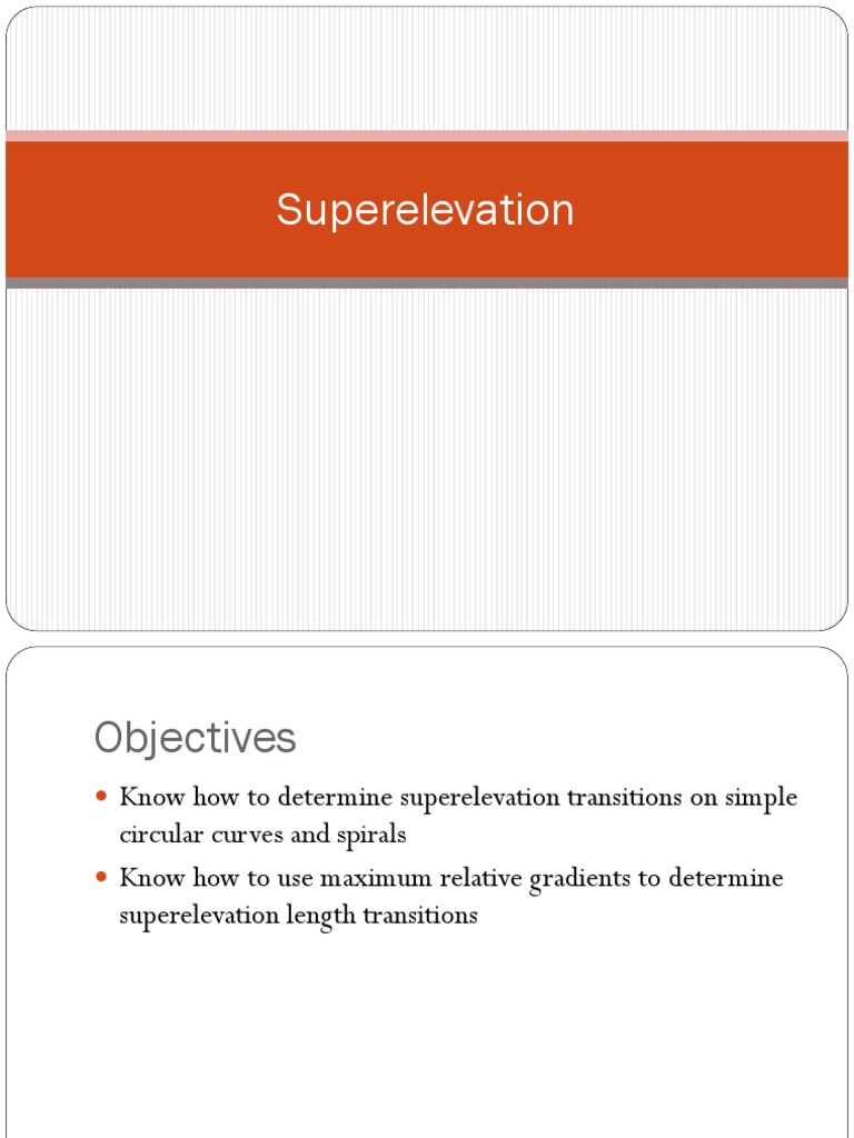 Superelevation Notes PDF | PDF | Technology & Engineering