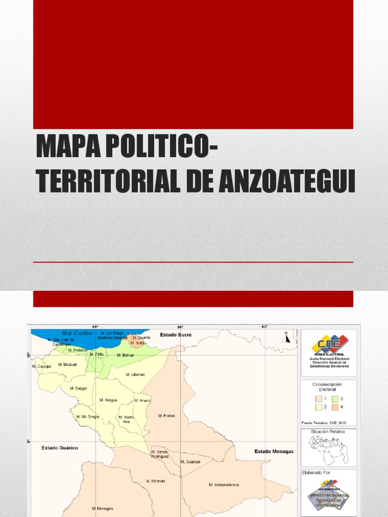 Mapa Político Territorial de Anzoátegui - Venezuela | PDF