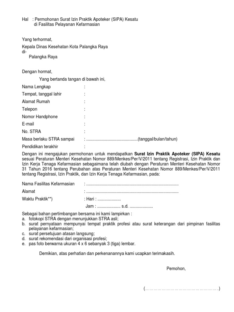 Permohonan SIPA Baru | PDF