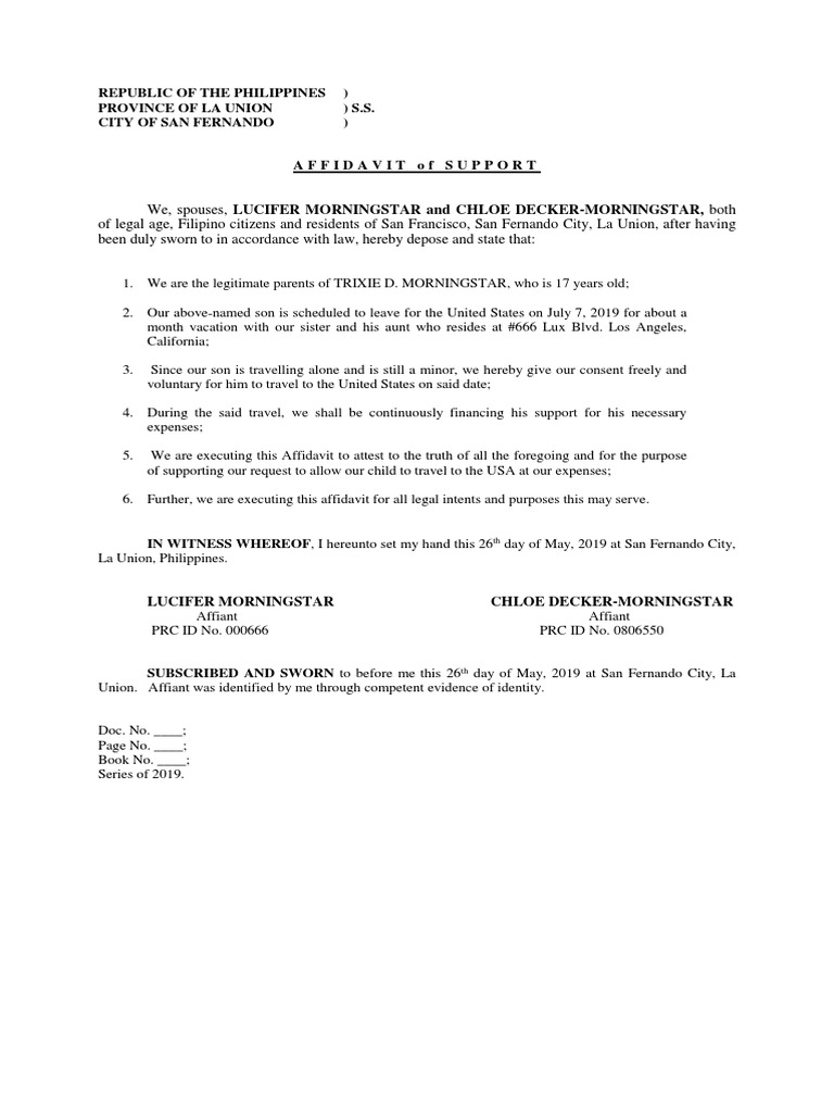 Affidavit of Support