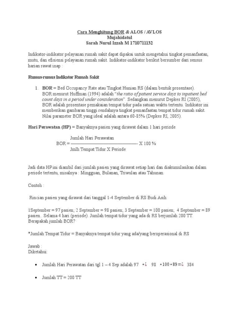 Cara Menghitung BOR & LOS | PDF