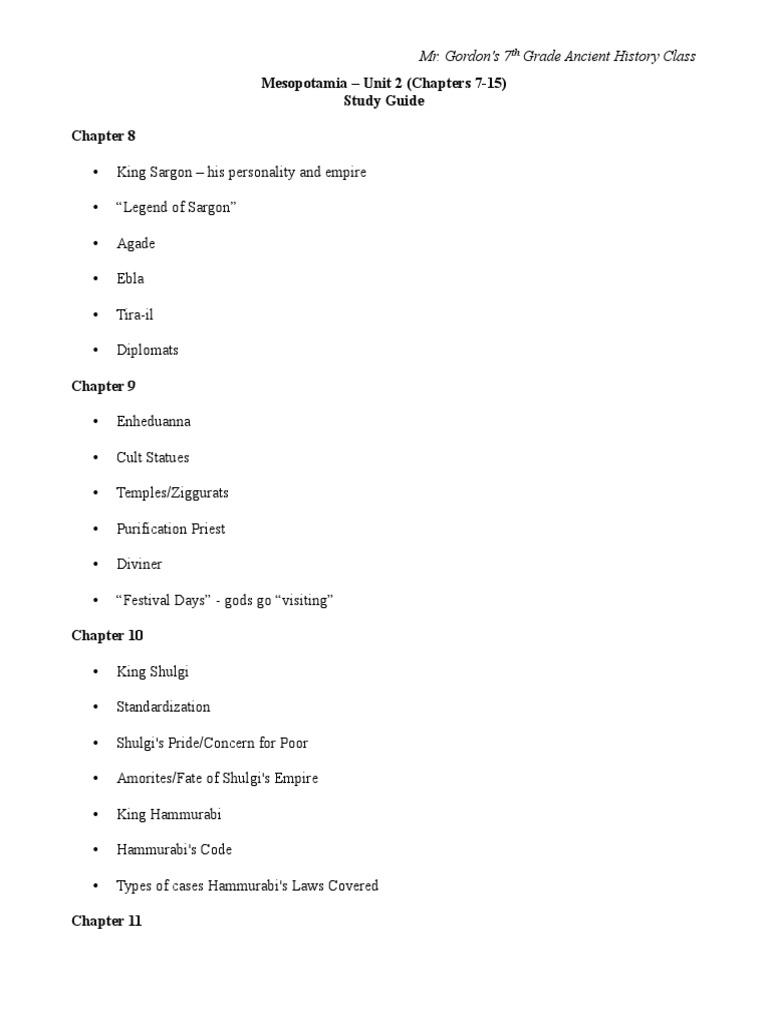 Unit 2 Study Guide Ancient History | PDF