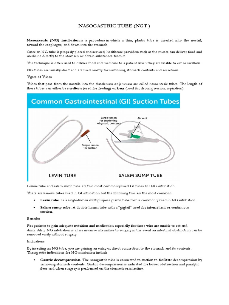 NasoGastric Tube | Download Free PDF | Medical Specialties ...