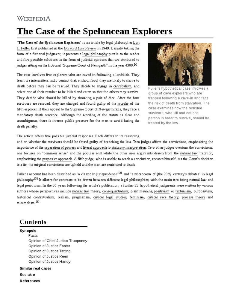 The Case of The Speluncean Explorers | PDF | Government Information ...