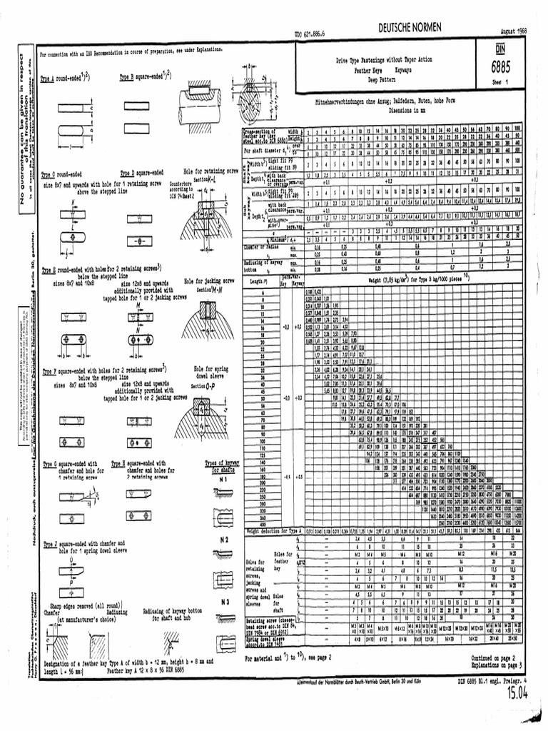 Din 6885 Keys | PDF