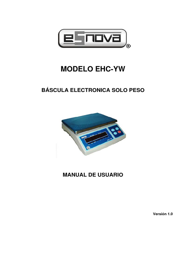 Báscula Esnova Modelo EHC-YW | PDF | Balanza | Diodo emisor de luz