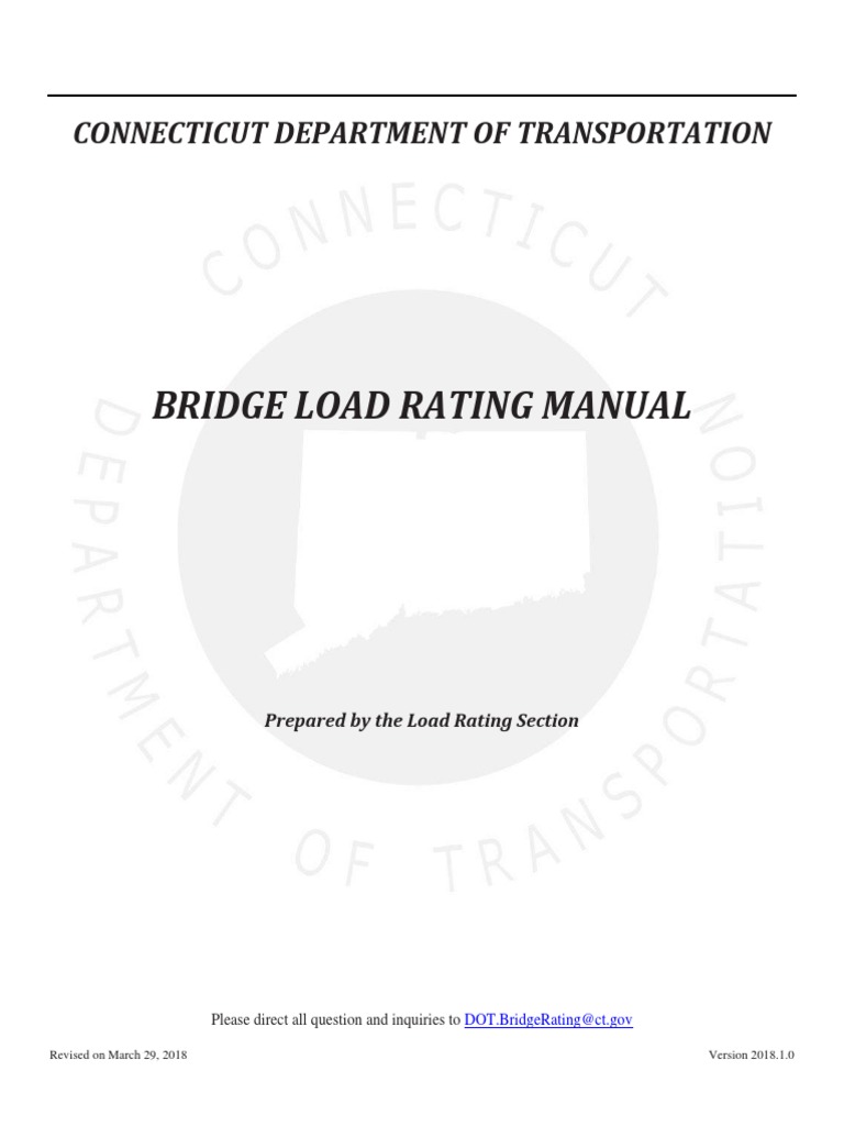 Bridge Load Rating Manual: Connecticut Department of Transportation ...