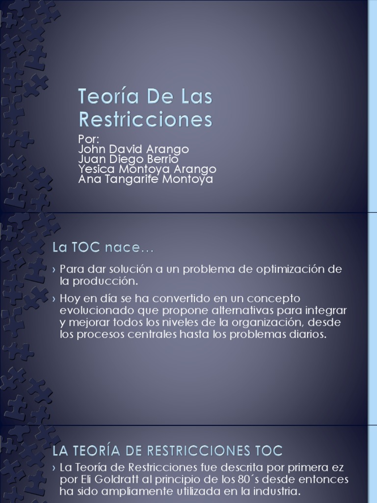 Teoría de Las Restricciones | PDF | Mercado (economía) | Teoría