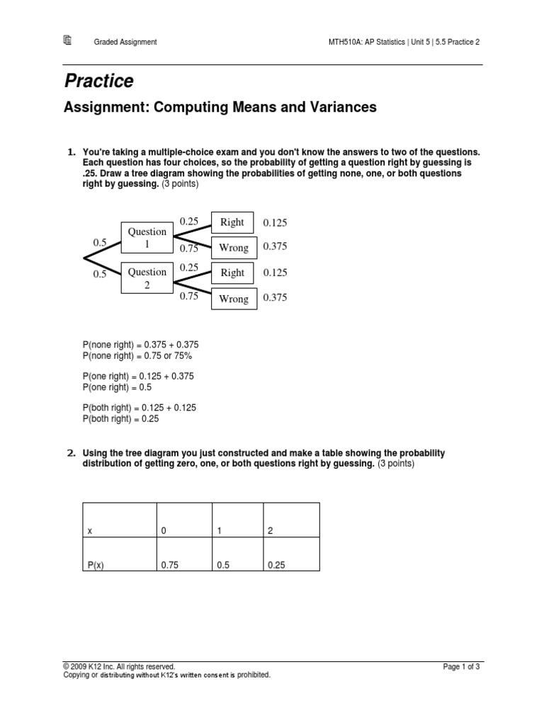 Computing Means and Variances | PDF | Expected Value | Variance